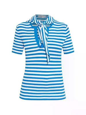 Max Mara Striped Tie-neck T-shirt