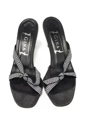 GINA Knotted Gingham Heeled Sandals