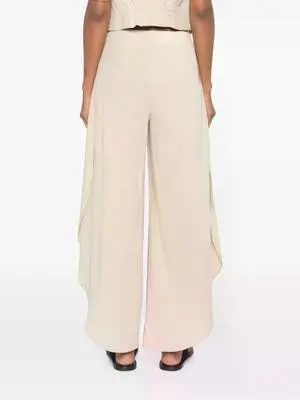 VICOLO Beige Wide Leg Curved Hem Trousers
