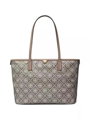 Tory Burch T Monogram Coated Jacquard Small Zip Tote Bag