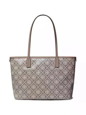 Tory Burch T Monogram Coated Jacquard Small Zip Tote Bag