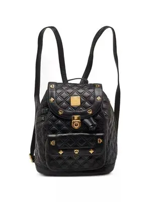 Mcm Stark Quilted Leather Backpack - Black