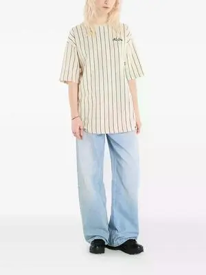 New Era Pinstripe Print T-shirt