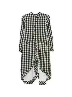 RICORRROBE Gingham Check Asymmetric Coat