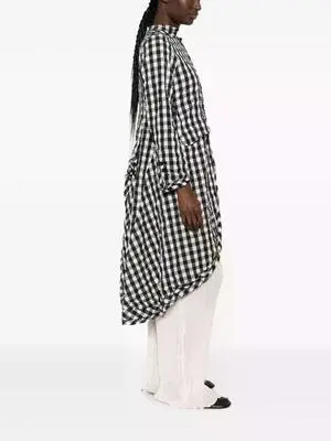 RICORRROBE Gingham Check Asymmetric Coat