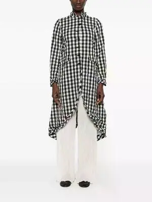 RICORRROBE Gingham Check Asymmetric Coat