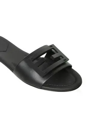 Fendi Baguette Logo-plaque Leather Sandals