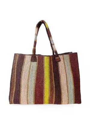 GABRIELE FRANTZEN Striped Raffia Tote Bag