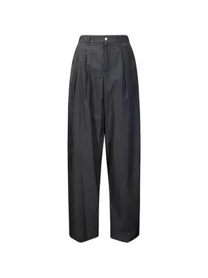 MAISON JEJIA Checked Cotton Pleated Trousers - Grey