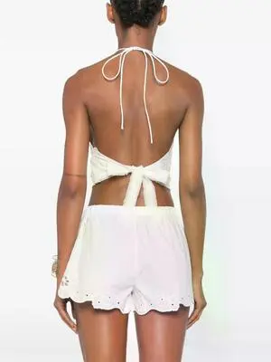 SIR. Klara Floral-embroidered Halterneck Top