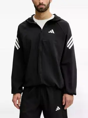 Adidas Hooded Logo-print Jacket - Black