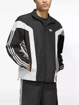 Adidas Originals Embroidered Side Stripe Windbreaker - Black