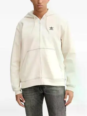 Adidas Contrast Stitch Zip-up Hoodie - Neutrals