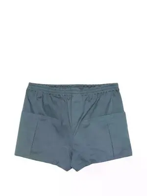 THE M.. Elasticated Waistband Patch-pocket Shorts - Blue
