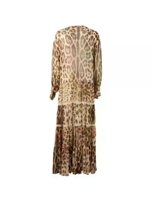 Ermanno Scervino Leopard-print Lace-trimmed Maxi Dress