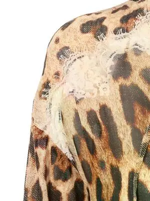 Ermanno Scervino Leopard-print Lace-trimmed Maxi Dress