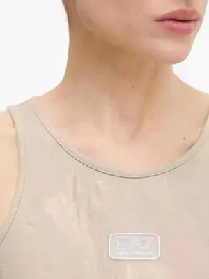 EA7 Logo Series Cropped Tank Top