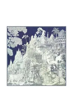INOUI EDITIONS Inoui Graphic-print Square Scarf - Blue