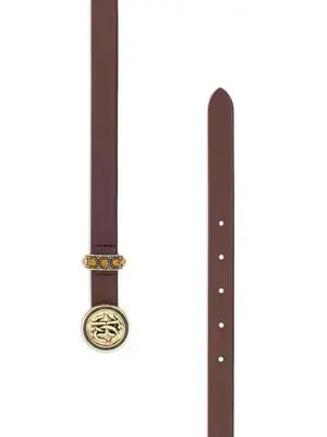 Roberto Cavalli Logo Plaque Leather Belt