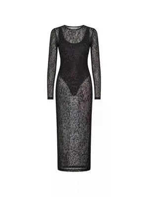 Wardrobe.NYC Metallic Threading Midi Dress - Black