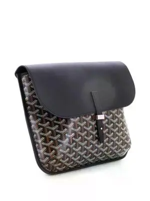 Goyard Coursier Messenger Bag In Coated Canvas And Leather - Black