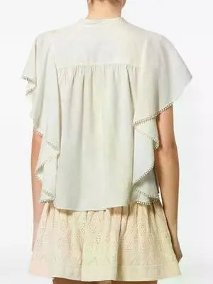 MARANT ETOILE Ruffled-sleeve Pom-pom Trim Blouse