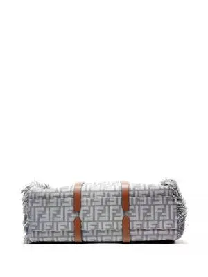 Fendi Ff Logo Canvas Tote Bag