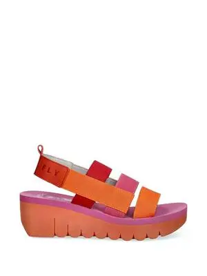Fly London Multi-strap Platform Sandals - Orange
