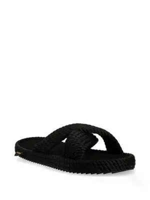 BOHONOMAD Rope Crossover-strap Espadrilles - Black