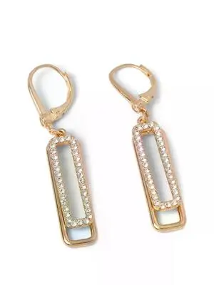 Dkny Crystal-embellished Geometric Drop Earrings