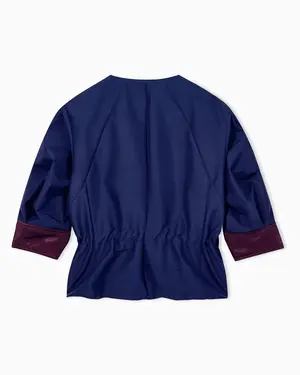 Giorgio Armani Caban Coat In Silk Shangtung With Back Drawstring
