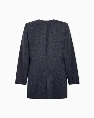 Giorgio Armani Blazer In Wool Flannel With Side Knot Closure