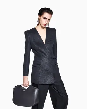 Giorgio Armani Blazer In Wool Flannel With Side Knot Closure
