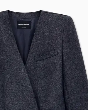 Giorgio Armani Blazer In Wool Flannel With Side Knot Closure