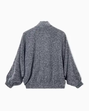 Giorgio Armani Bouclé-effect Cashmere And Silk Zip Caban Coat