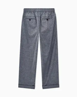 Giorgio Armani Oversized Wool And Cashmere Trousers With Denim Effect