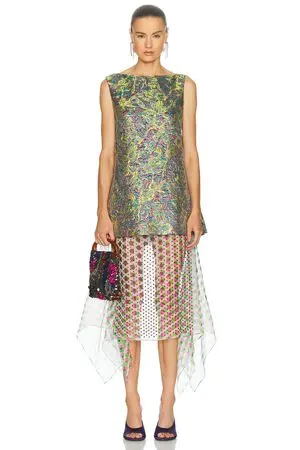 Dries Van Noten Dabel Dress In Blue