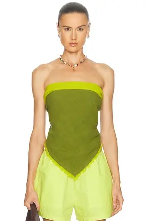 Staud Sonya Top In Green - Pesto