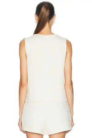Varley Josie Button Through Tank Top In Ivory
