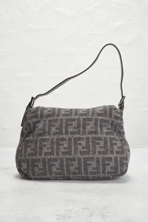 Fendi Zucca Mama Forever Baguette Shoulder Bag - Grey