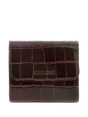 Roberto Cavalli Croc-effect Logo-lettering Wallet - Brown