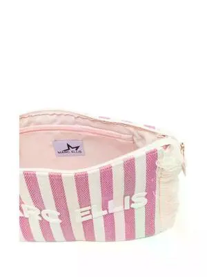 MARC ELLIS Striped Fringed Clutch Bag - Pink