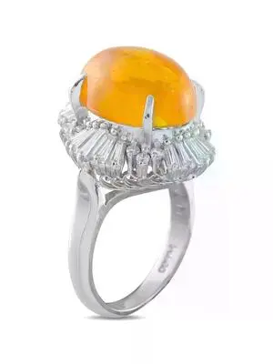 LB EXCLUSIVE Platinum Opal And Diamond Ring