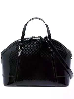 Gucci Patent Leather Dome Satchel - Black