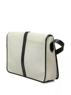 Saint Laurent Canvas And Leather Trimmed Messenger Bag - White
