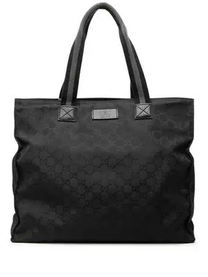 Gucci Gg Nylon Web Tote Bag - Black