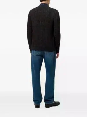 Missoni Wool And Viscose-blend Cardigan With Greek Key Motif - Brown