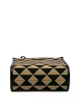 Prada Mini Embroidered Jacquard Symbole Triangolo Satchel