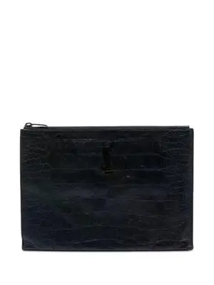 Saint Laurent Monogram Document Holder Clutch Bag - Black