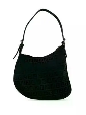Fendi Zucchino Canvas Oyster Shoulder Bag